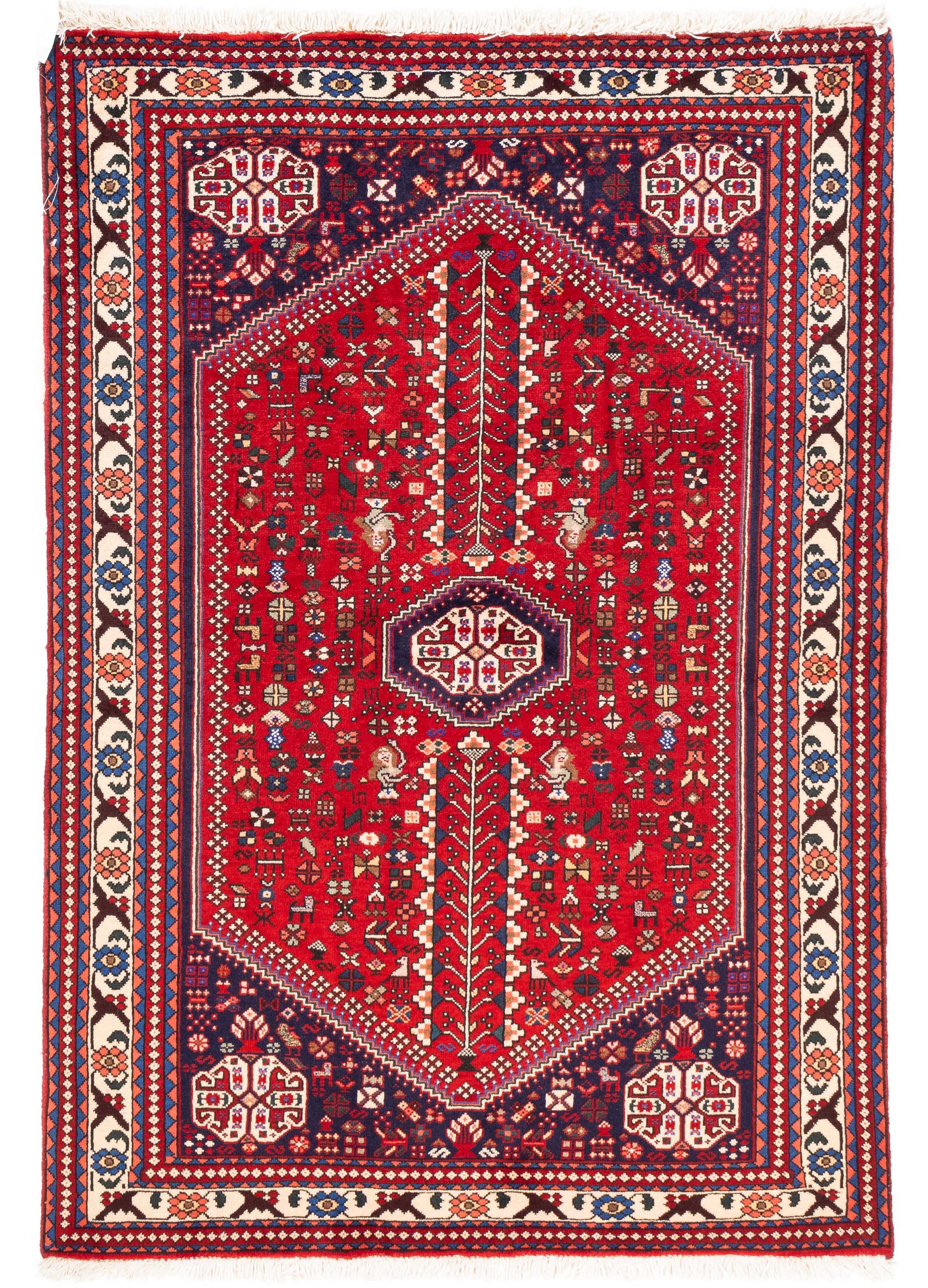 Traditional Persian Abadeh Rug 3'6 x 5'1